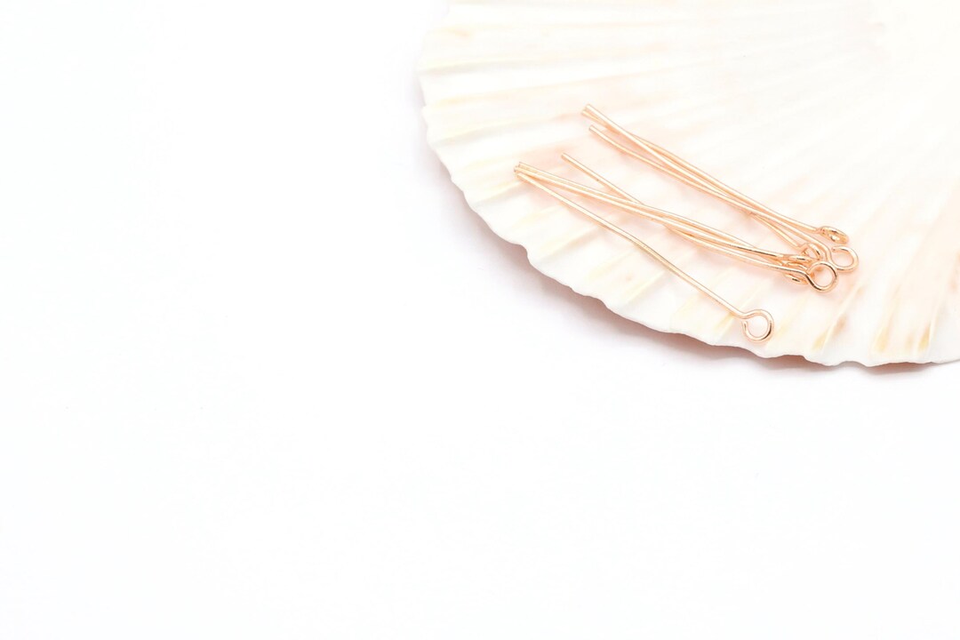 40mm Rose Gold Plated Head Pin, Pin Charms, Bead Needle, Rose Gold ...