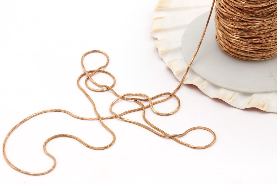 1mm Raw Brass Snake Chains, Cable Chains, Raw Brass Chain, Necklace ...