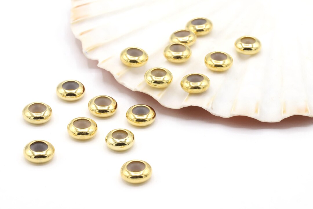 4x10mm 24 K Shiny Gold Plated Rubber Stopper, Gold Plated Connector ...