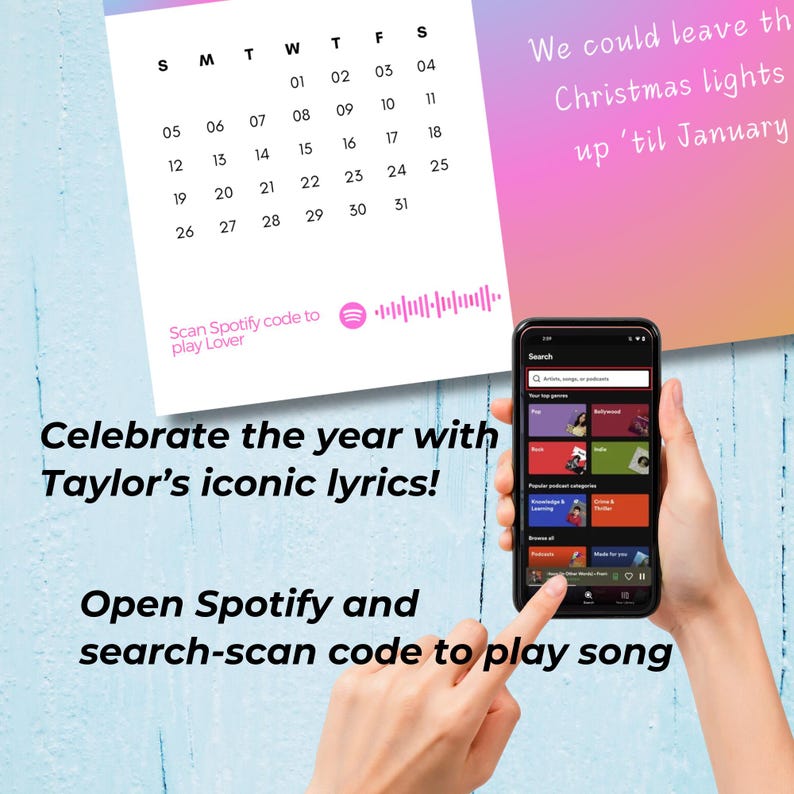 Taylor Swift-inspired 2025 Desk Calendar A5 Landscape Design Printable ...