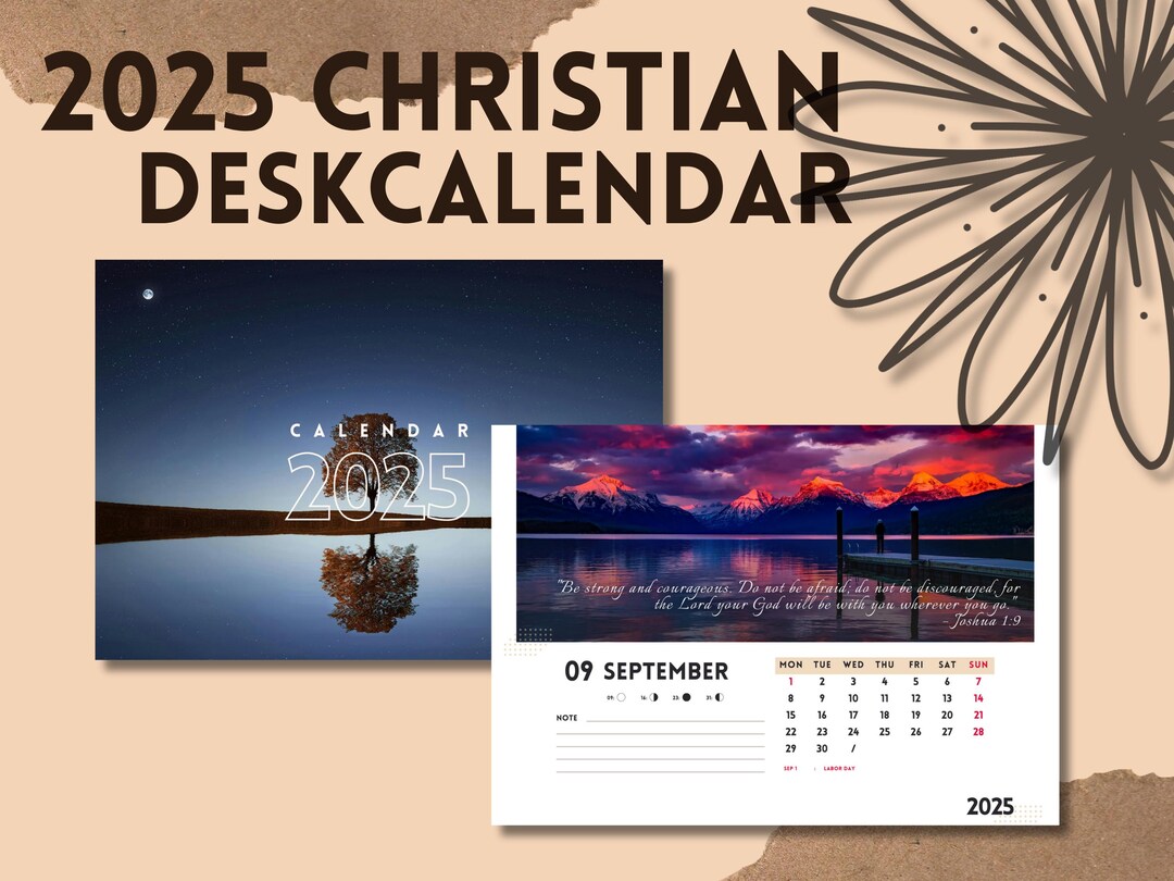 2025 Christian Desk Calendar | Printable A5 Faith-based Calendar With ...