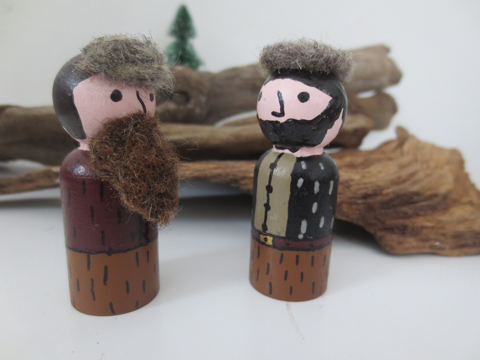Peg Doll Set Lumberjack Men Pegs Woodland Pegs Painted Peg - Etsy