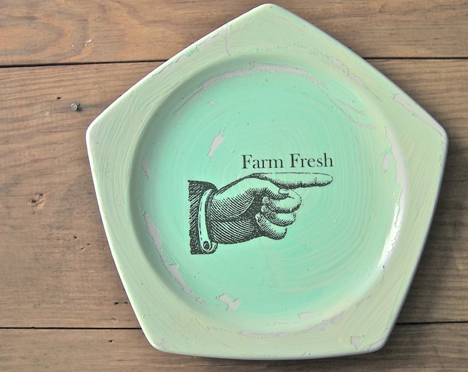Modern Farmhouse Kitchen Sign Farm Fresh Aqua Shabby Chic - Etsy