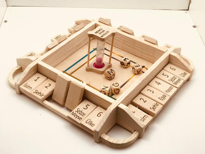 Handcrafted Wooden Name City Word Game, Fun Educational Turkish Puzzle ...