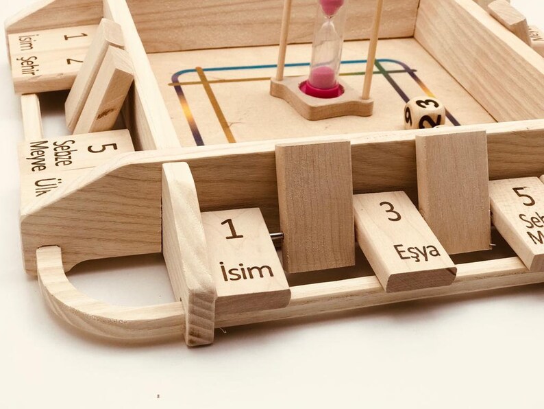 Handcrafted Wooden Name City Word Game, Fun Educational Turkish Puzzle ...