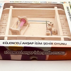 Handcrafted Wooden Name City Word Game, Fun Educational Turkish Puzzle ...