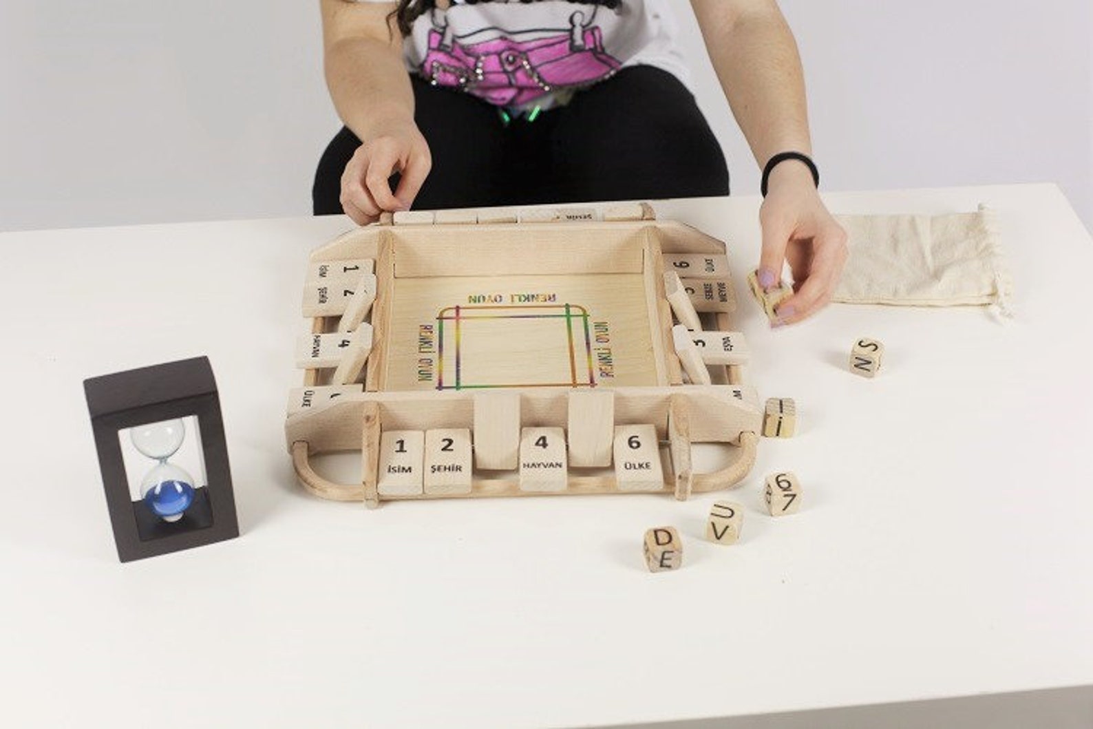 Handcrafted Wooden Name City Word Game, Fun Educational Turkish Puzzle ...