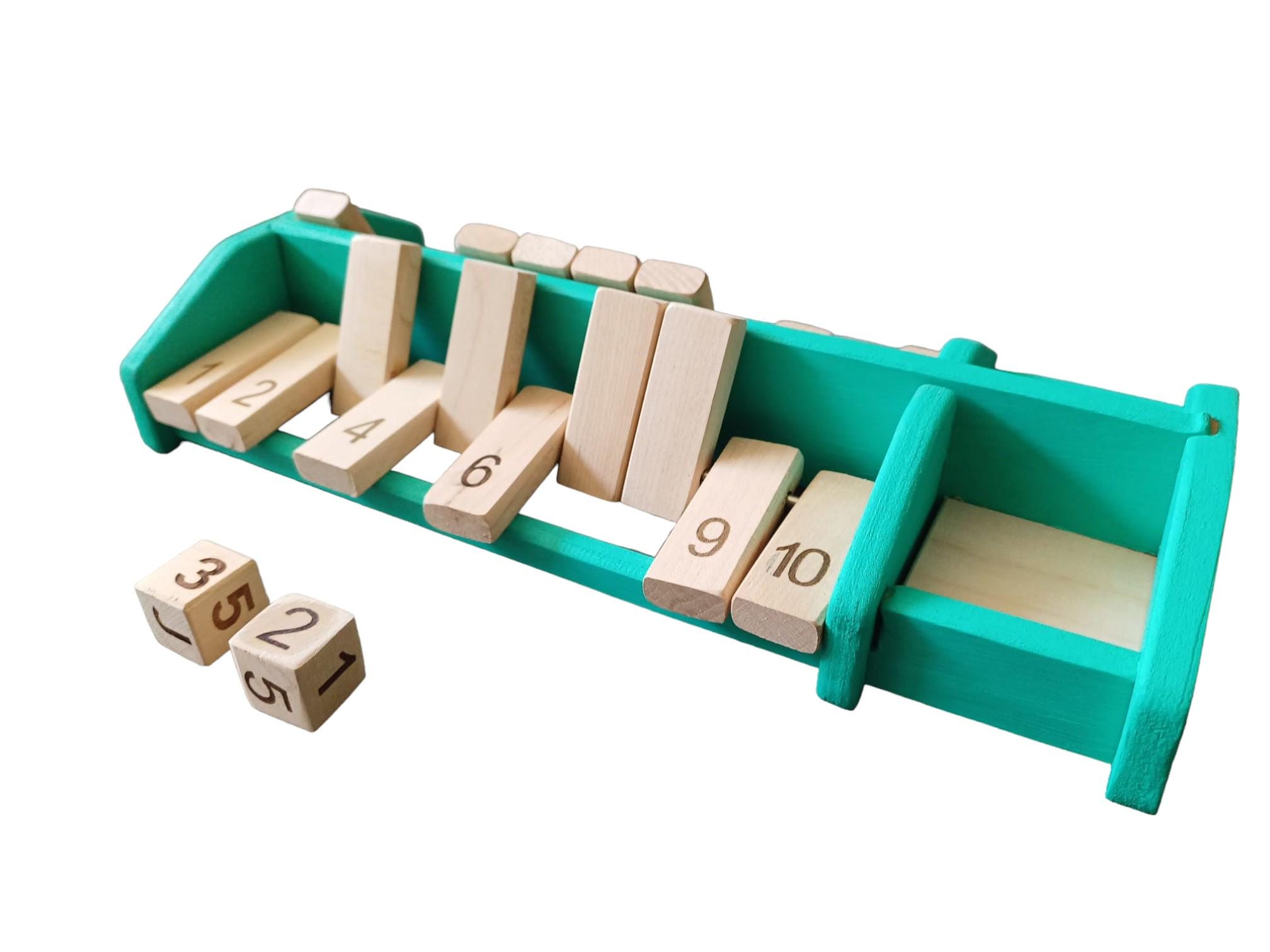 Wooden Dice Game Box Math Educational Toy for Kids Unique Family Board ...