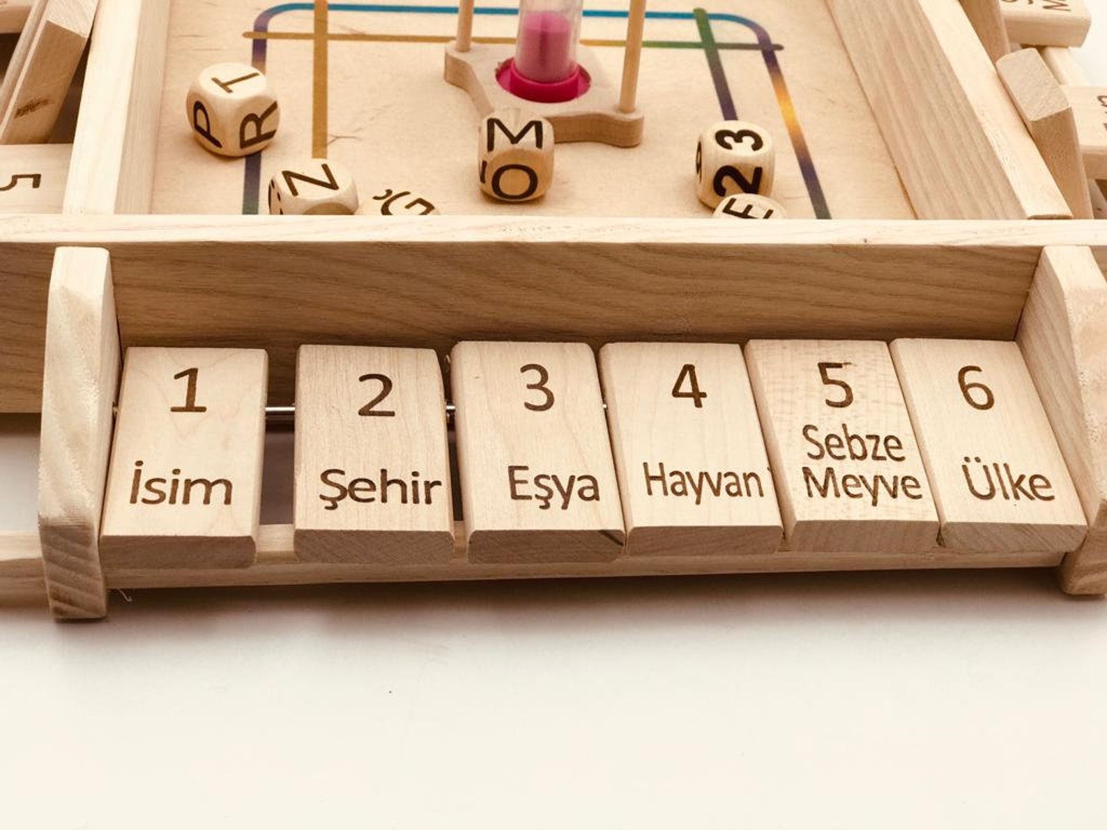 Handcrafted Wooden Name City Word Game, Fun Educational Turkish Puzzle ...