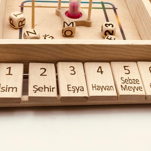 Handcrafted Wooden Name City Word Game, Fun Educational Turkish Puzzle ...