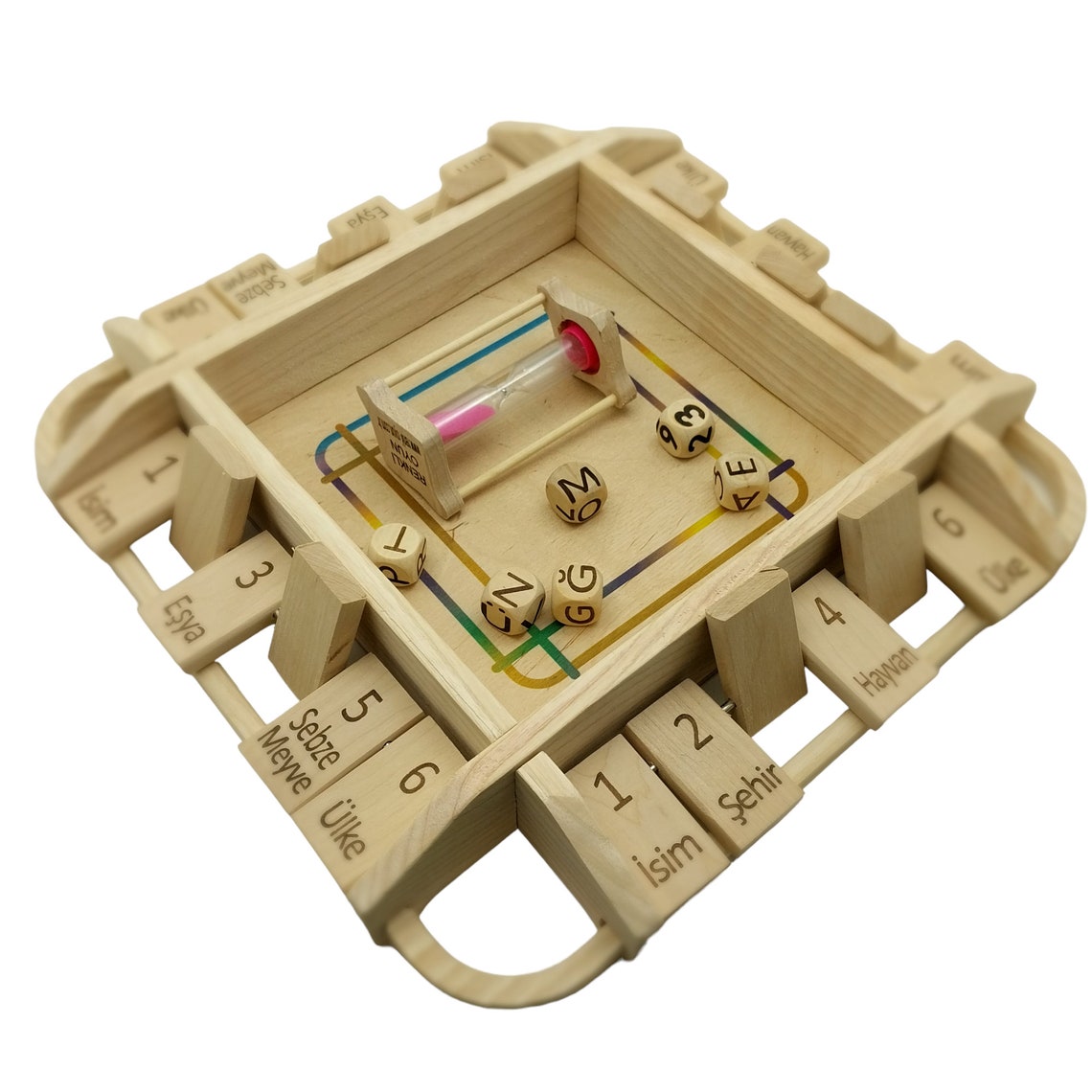 Handcrafted Wooden Name City Word Game, Fun Educational Turkish Puzzle ...