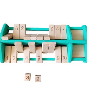 Wooden Dice Game Box Math Educational Toy for Kids Unique Family Board ...