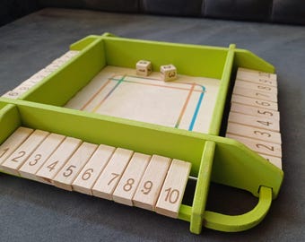 Wooden Dice Game Box Math Educational Toy for Kids Unique Family Board ...