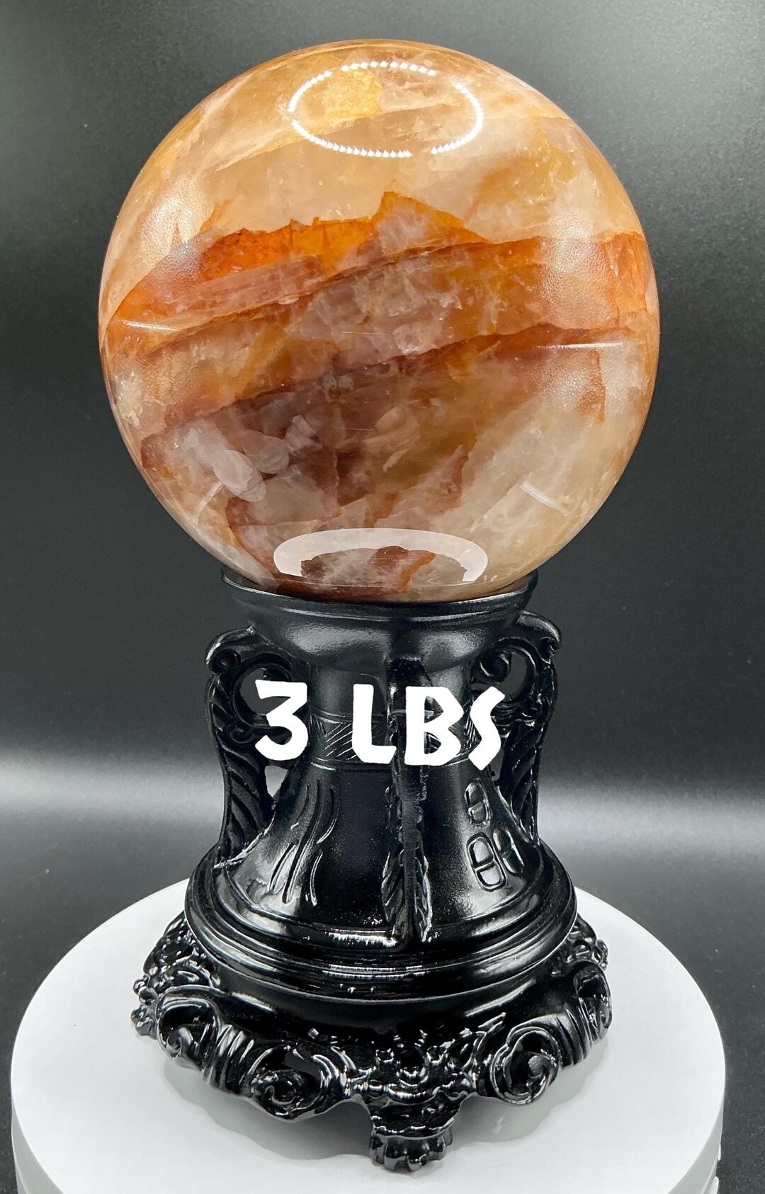 3LB Golden Healer Quartz Crystal Sphere 1.4KG - Use Free Ground ...