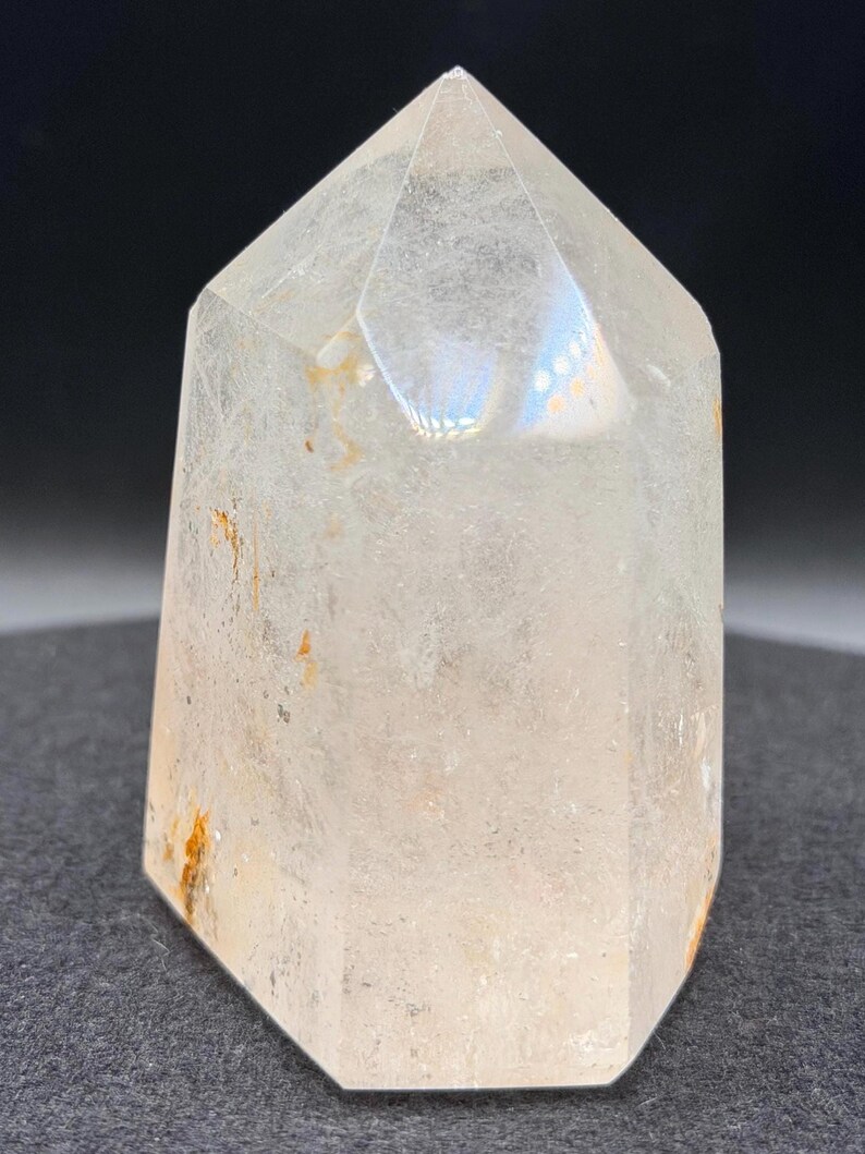 Hematoid Quartz Tower • Fire Quartz Crystal Point With Iron Inclusions ...