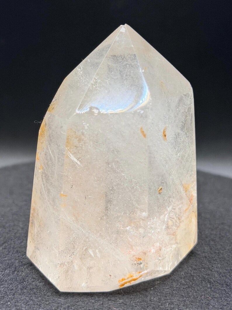 Hematoid Quartz Tower • Fire Quartz Crystal Point With Iron Inclusions ...