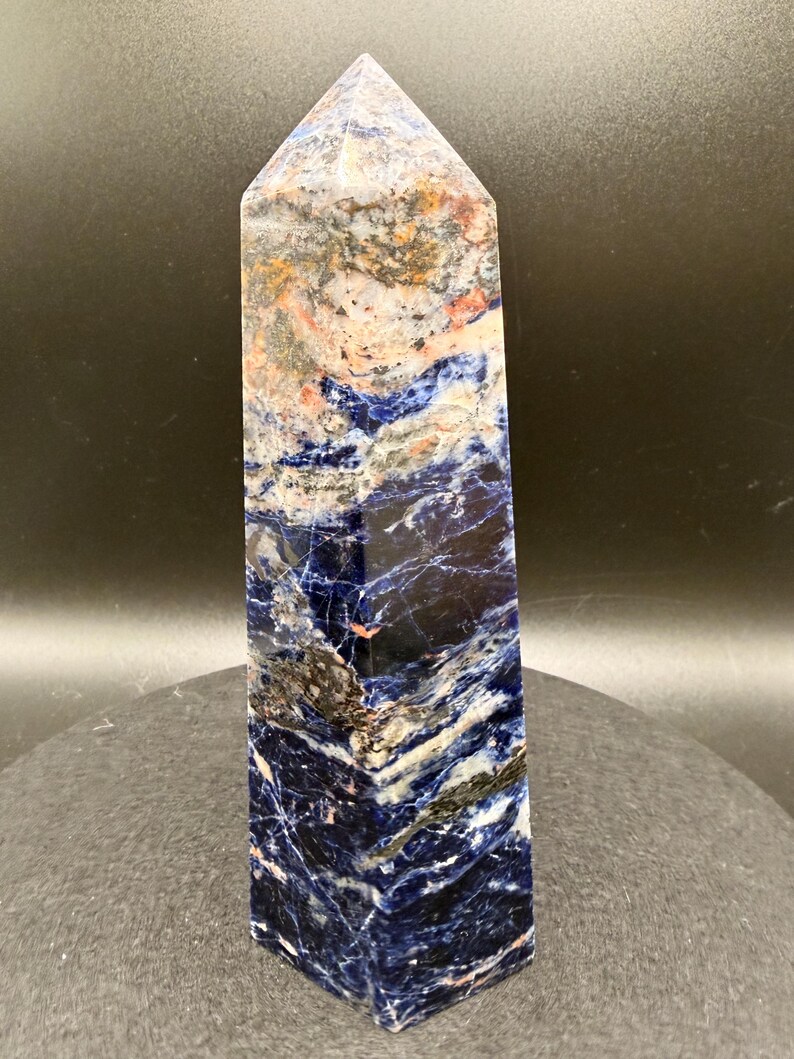 Large Natural Sodalite Tower | Polished Blue & White Sodalite Obelisk ...