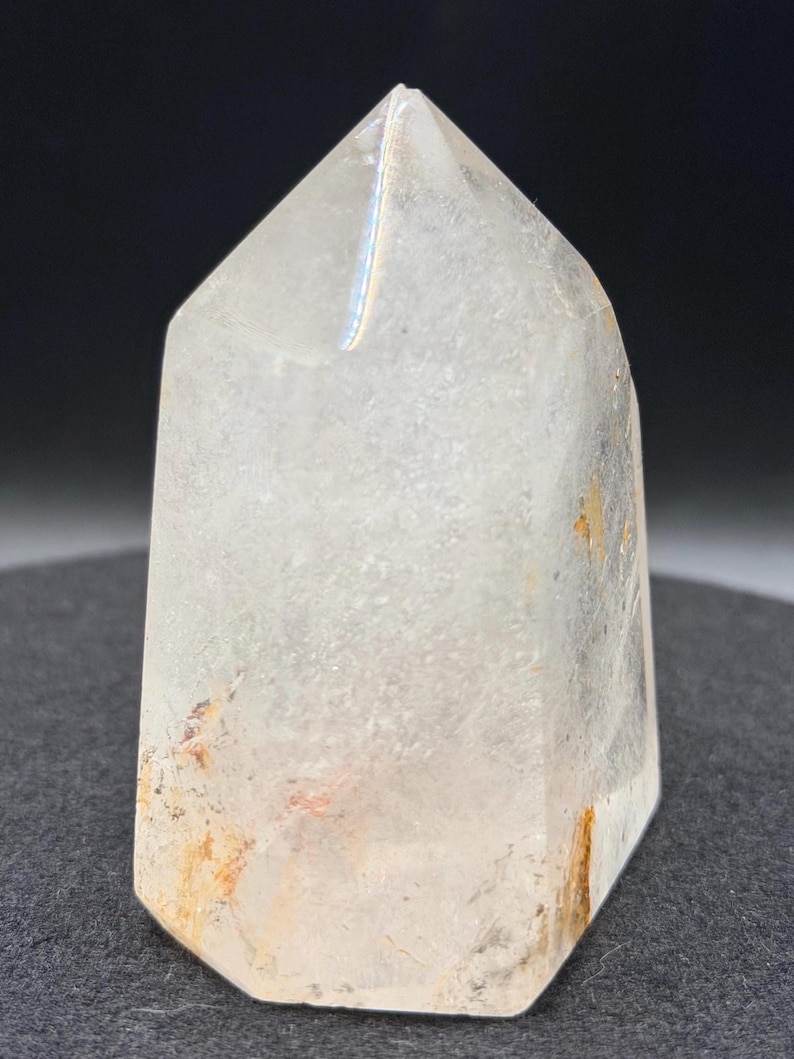 Hematoid Quartz Tower • Fire Quartz Crystal Point With Iron Inclusions ...