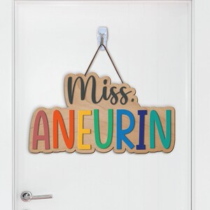 Personalized Teacher Door Sign, Teacher Classroom Door Hanger, Teacher ...