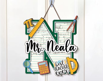 Personalized Math Teacher Door Hanger - Etsy
