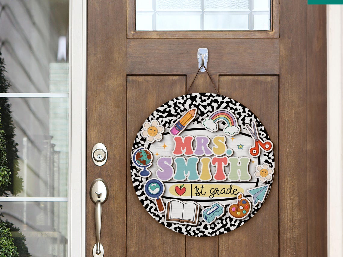 Personalized Teacher Door Sign, Teacher Name Sign for Classroom 3D ...