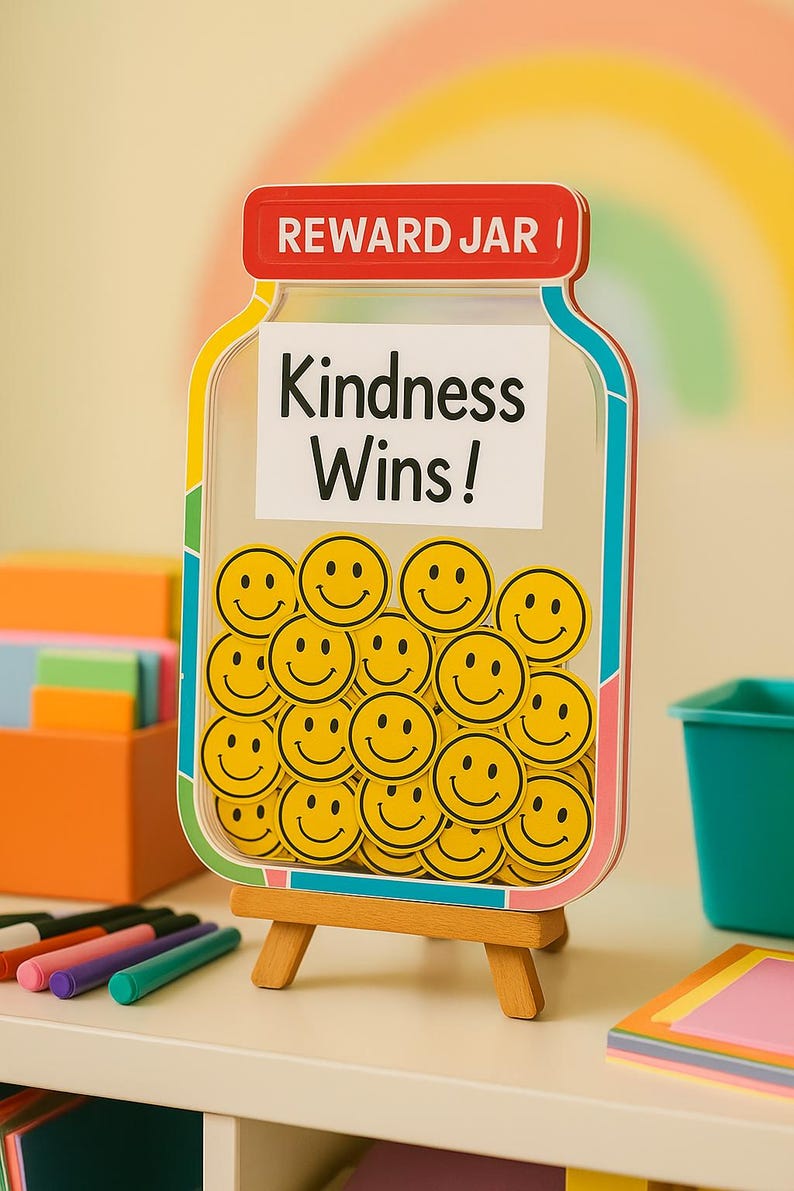 Smiley Face Reward Jar: Classroom Kindness & Behavior Management - Etsy
