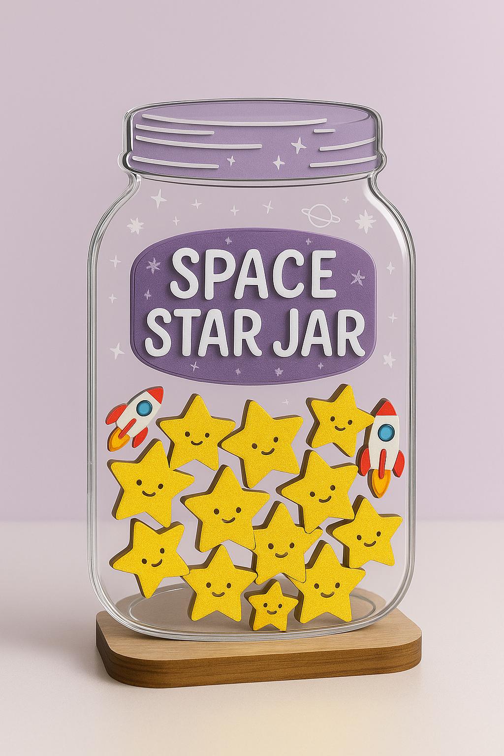 Space Classroom Reward Jar, Space Star Token Jar, Acrylic Behavior ...