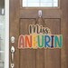 Personalized Teacher Door Sign, Teacher Classroom Door Hanger, Teacher ...