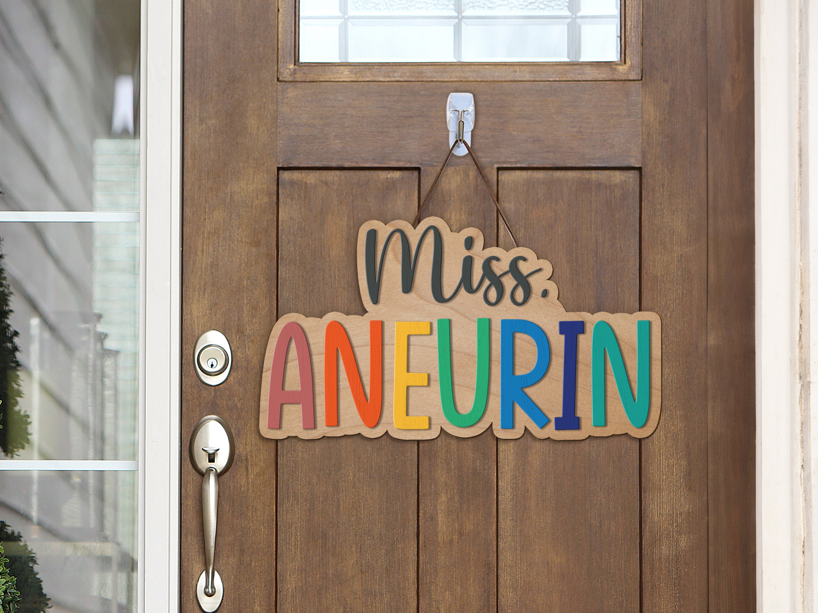 Personalized Teacher Door Sign, Teacher Classroom Door Hanger, Teacher ...