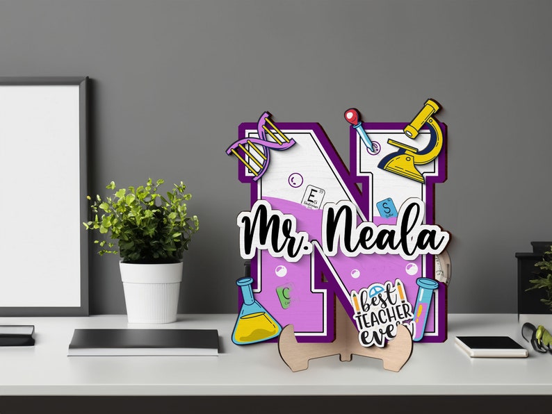 Personalized Teacher Door Sign, Science Lab Sign for Classroom 3D ...