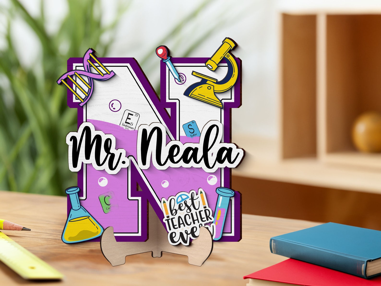 Personalized Teacher Door Sign, Science Lab Sign for Classroom 3D ...