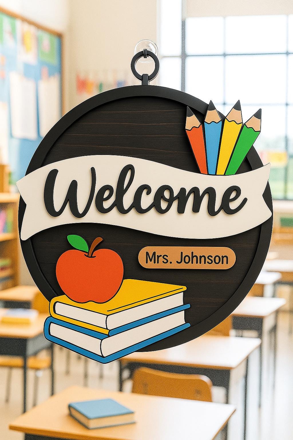 Personalized Teacher Welcome Sign: Hand-painted Wooden Classroom Decor ...