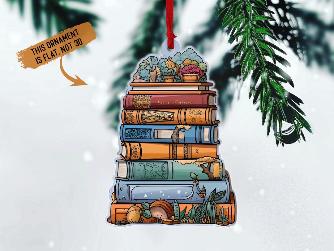 Personalized Book Christmas Ornament: Wood Book Lover Gift - Etsy