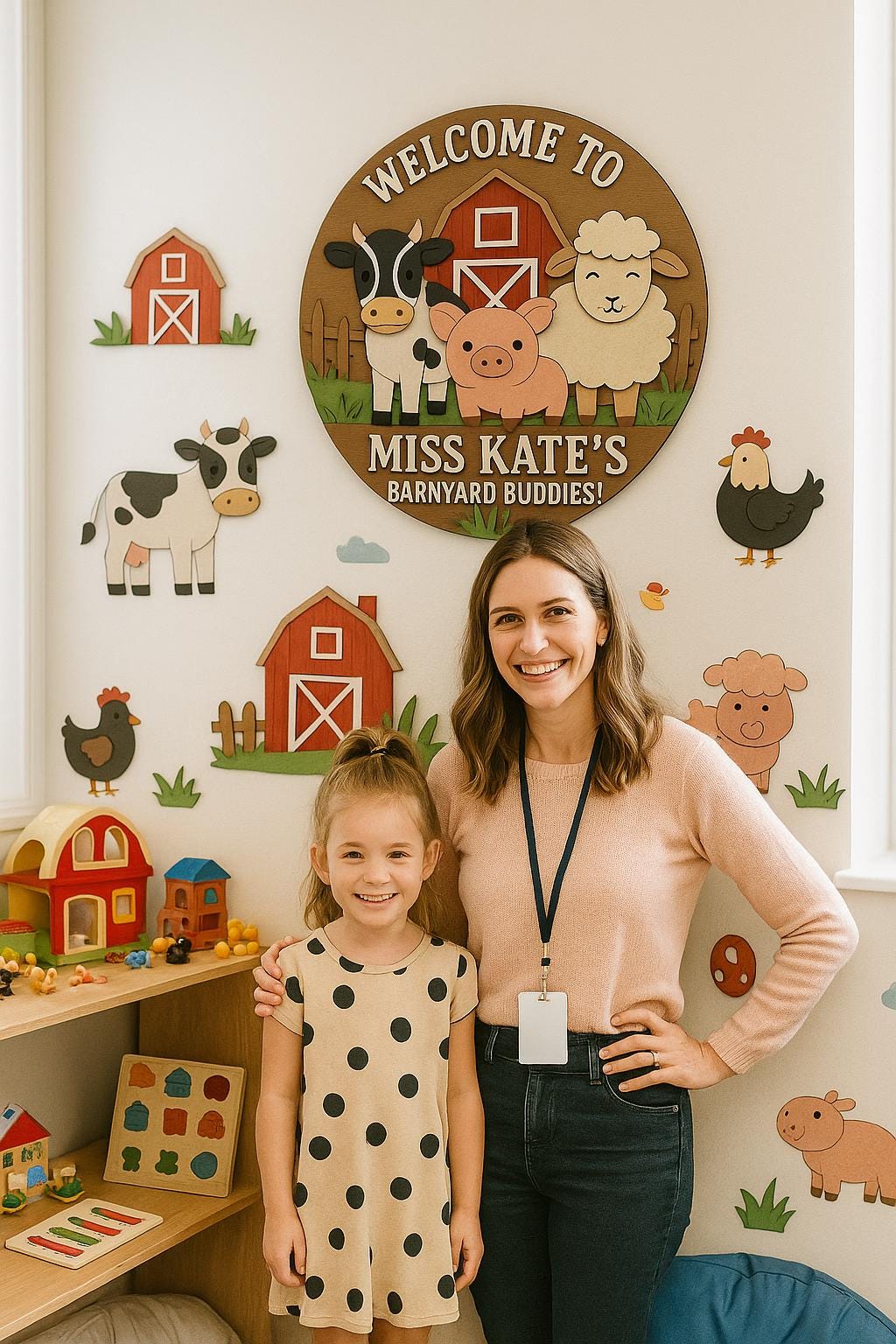 Farm Animal Classroom Sign, Personalized Teacher Door Sign, Barnyard ...