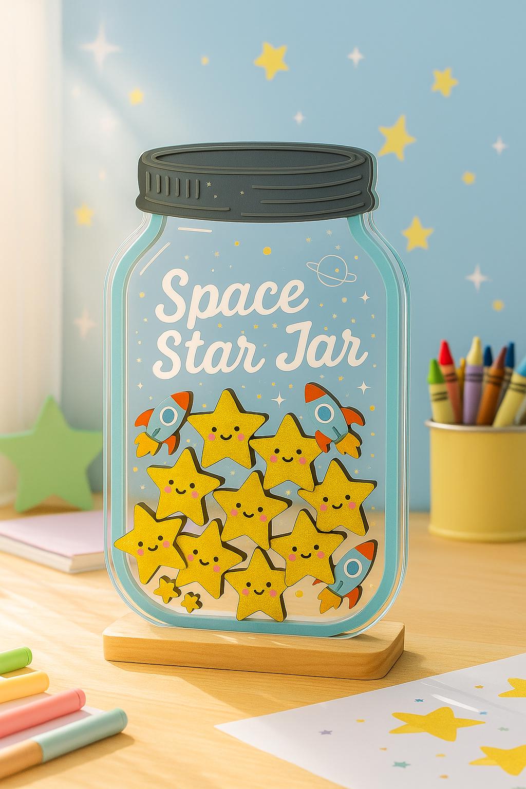 Space Classroom Reward Jar, Space Star Token Jar, Acrylic Behavior ...