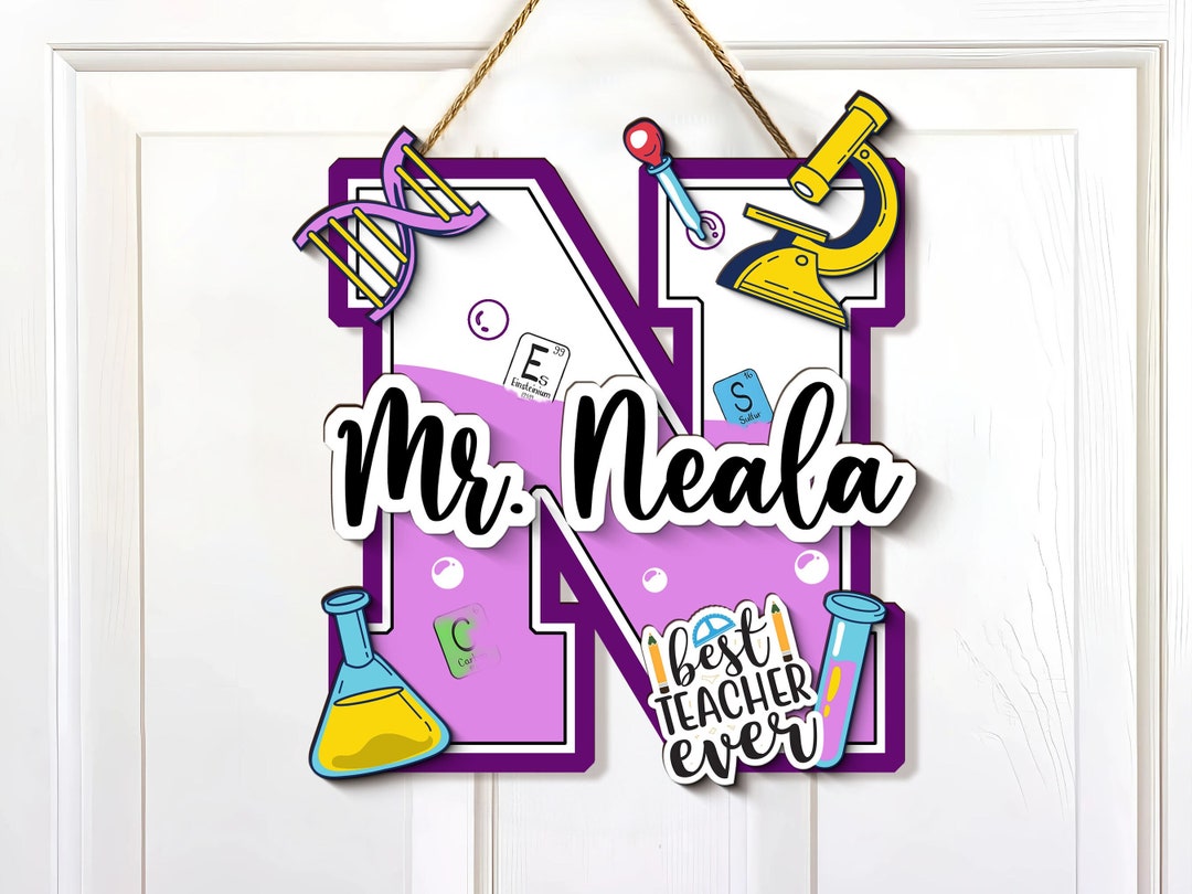Personalized Teacher Door Sign, Science Lab Sign for Classroom 3D ...