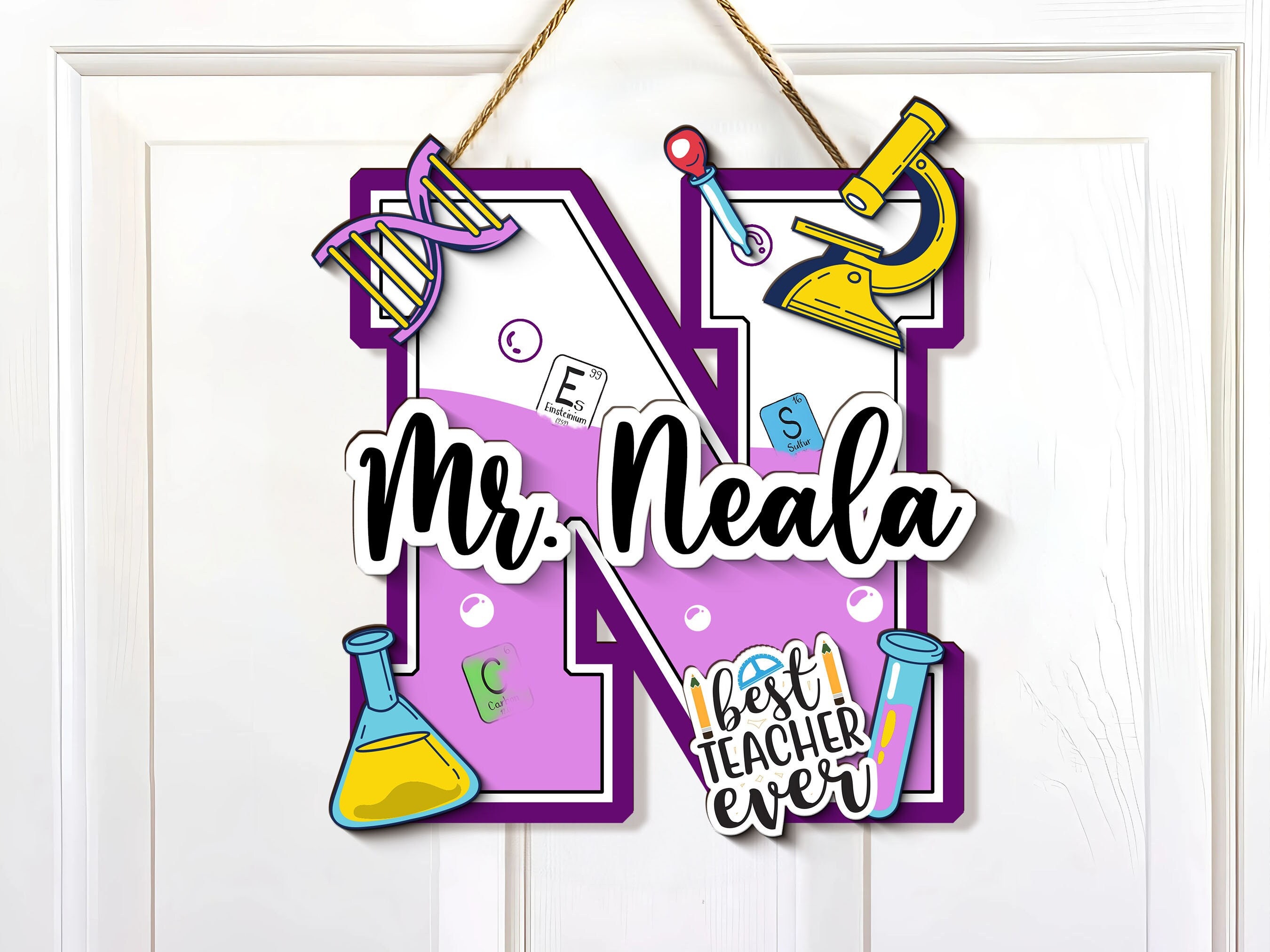 Personalized Teacher Door Sign, Science Lab Sign for Classroom 3D ...