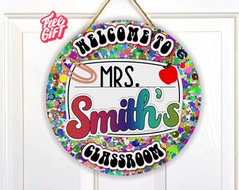 French Teacher Classroom Door Sign, Bienvenue Classroom Sign Custom ...