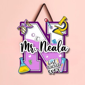 Personalized Teacher Door Sign, Science Lab Sign for Classroom 3D ...