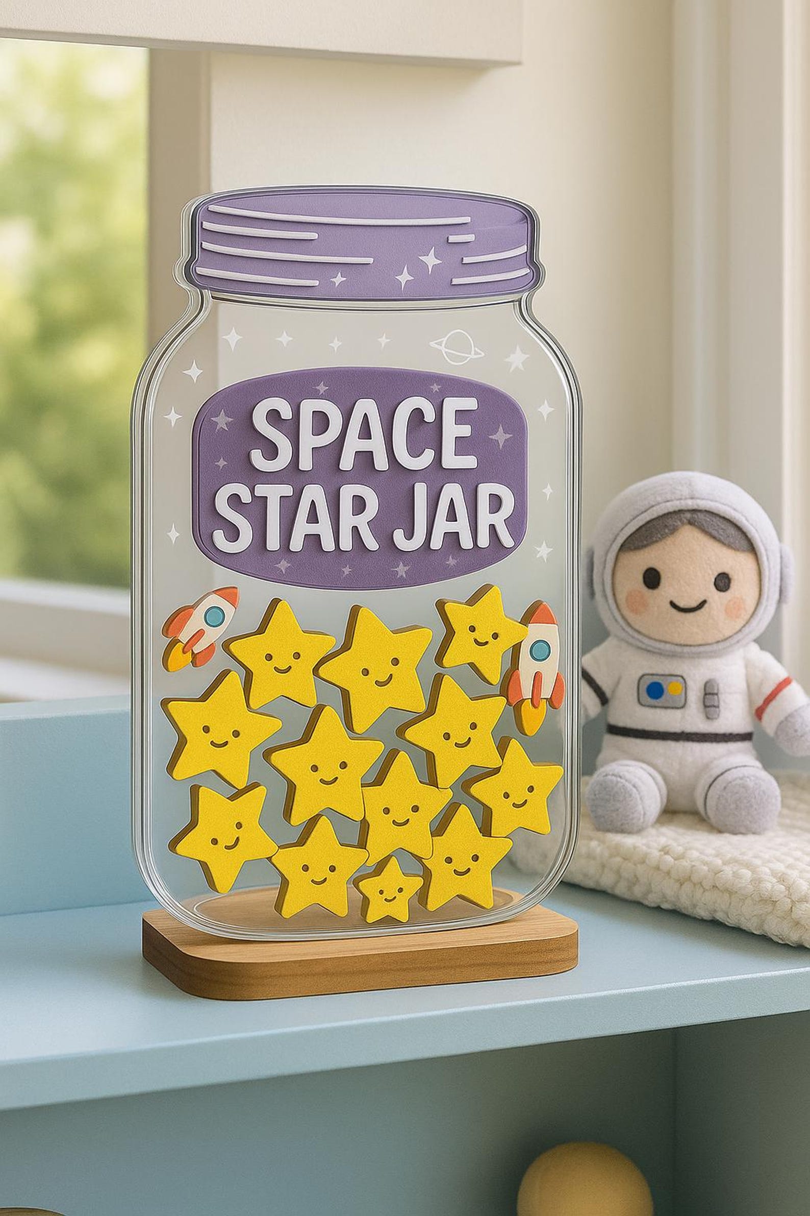 Space Classroom Reward Jar, Space Star Token Jar, Acrylic Behavior ...
