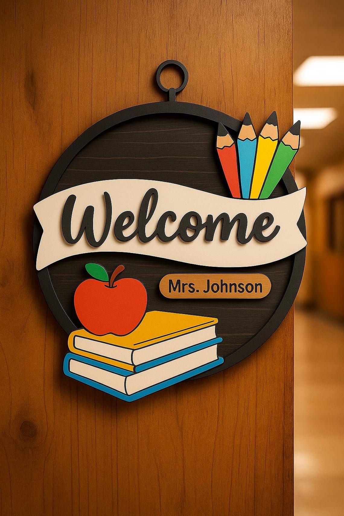 Personalized Teacher Welcome Sign: Hand-painted Wooden Classroom Decor ...