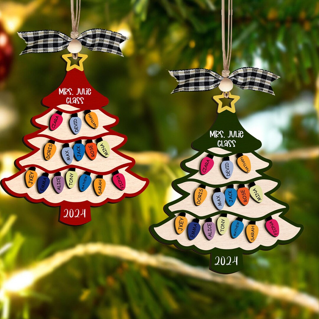 Personalized Teacher Christmas Ornament: Class List Gift - Etsy