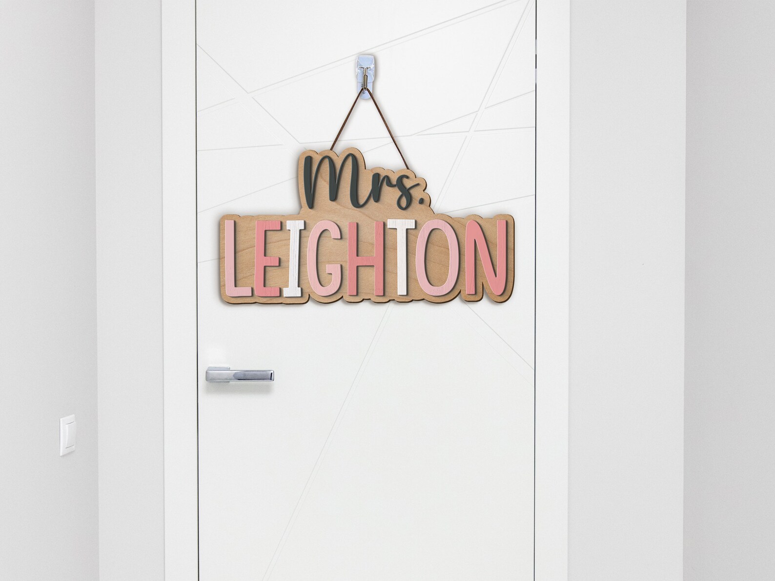 Personalized Teacher Door Sign, Teacher Classroom Door Hanger, Teacher ...