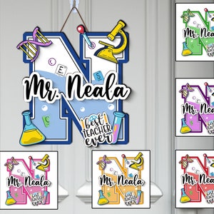 Personalized Teacher Door Sign, Science Lab Sign for Classroom 3D ...