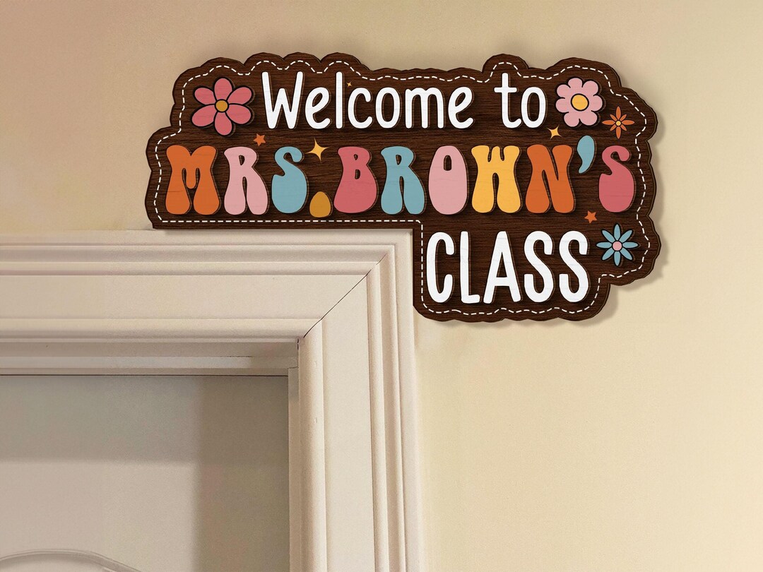 Personalized Teacher 3D Doorframe Sign, Teacher Welcome Sign, Back to ...