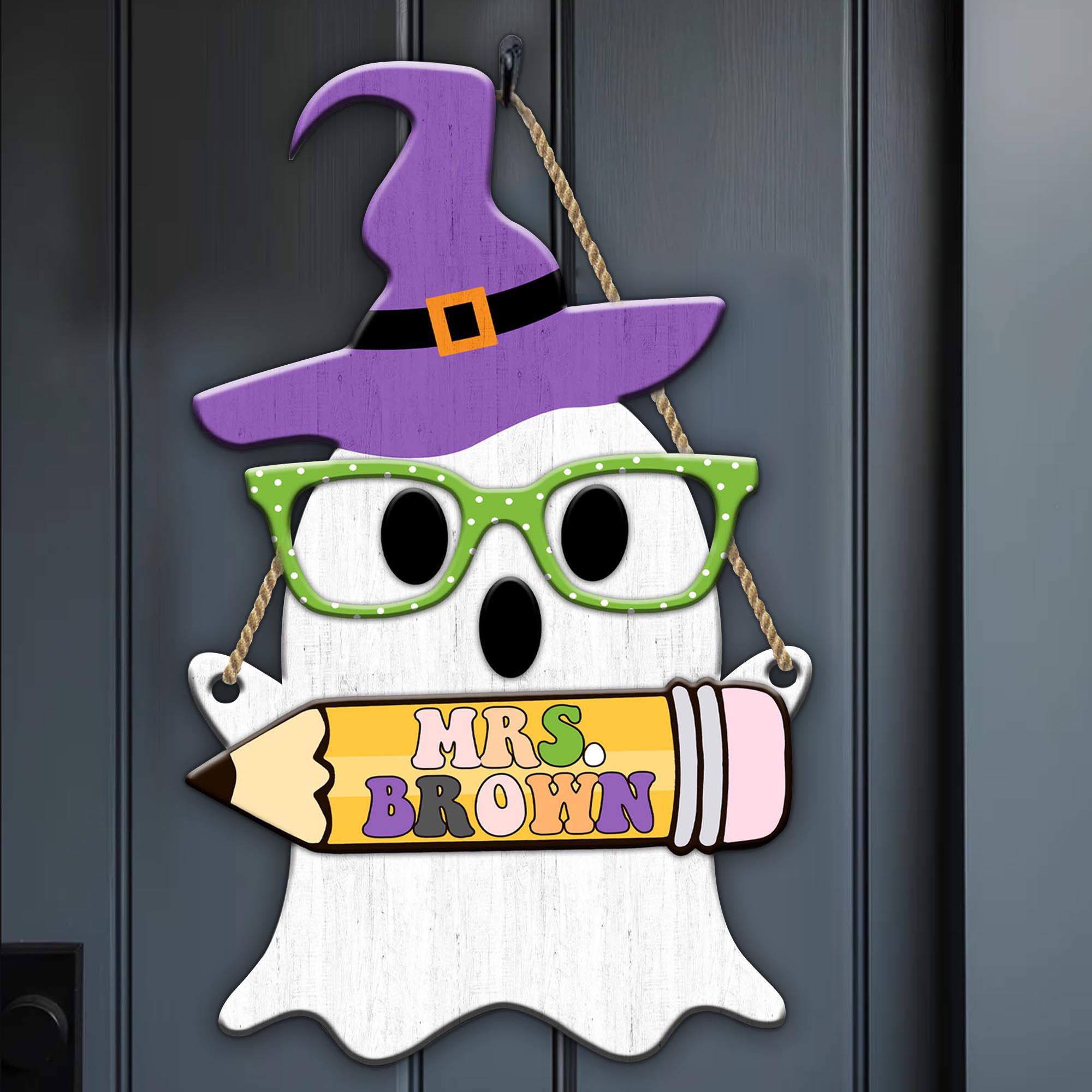 Custom Name Teacher Door Sign Personalized Teacher Door Hanger ...