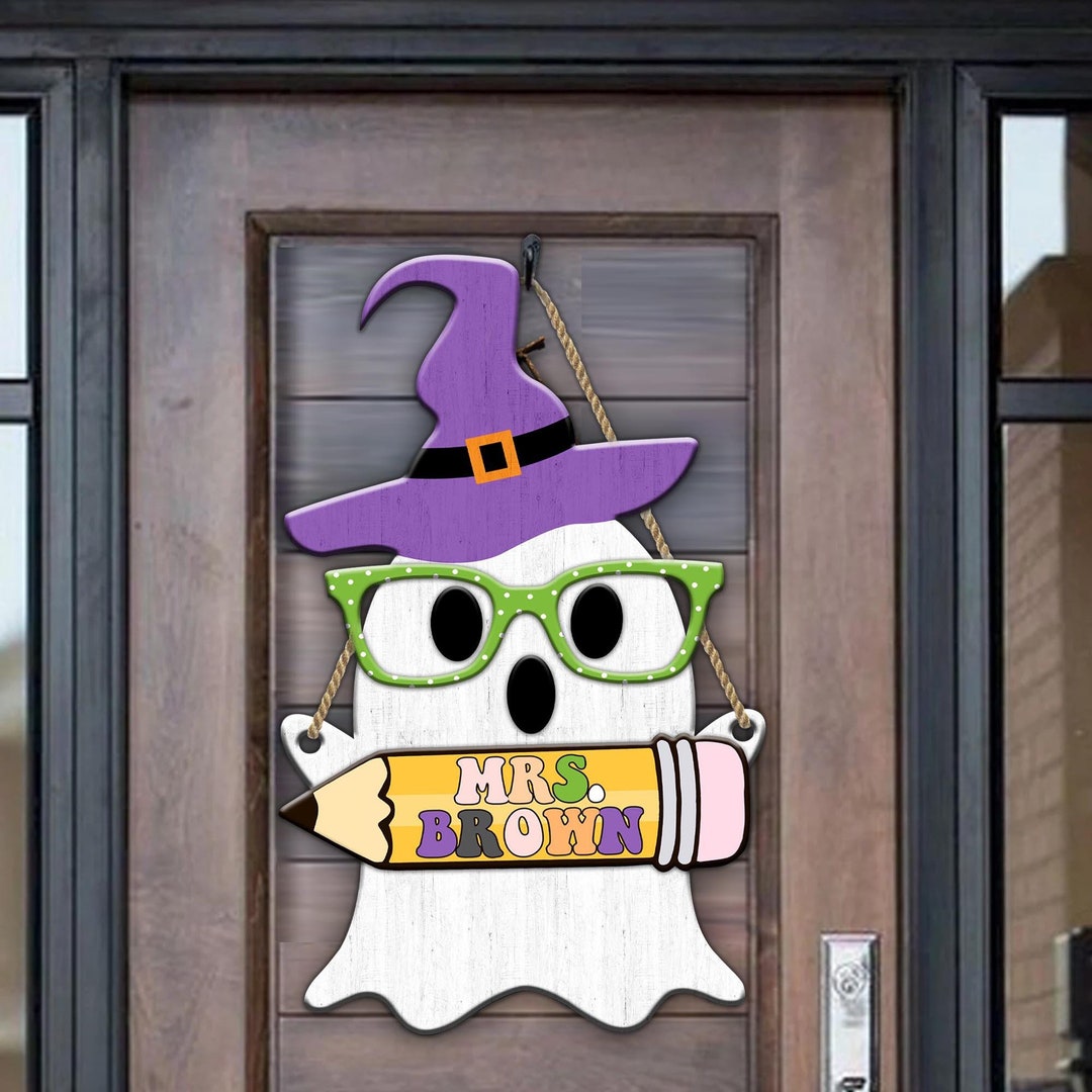 Custom Name Teacher Door Sign Personalized Teacher Door Hanger ...