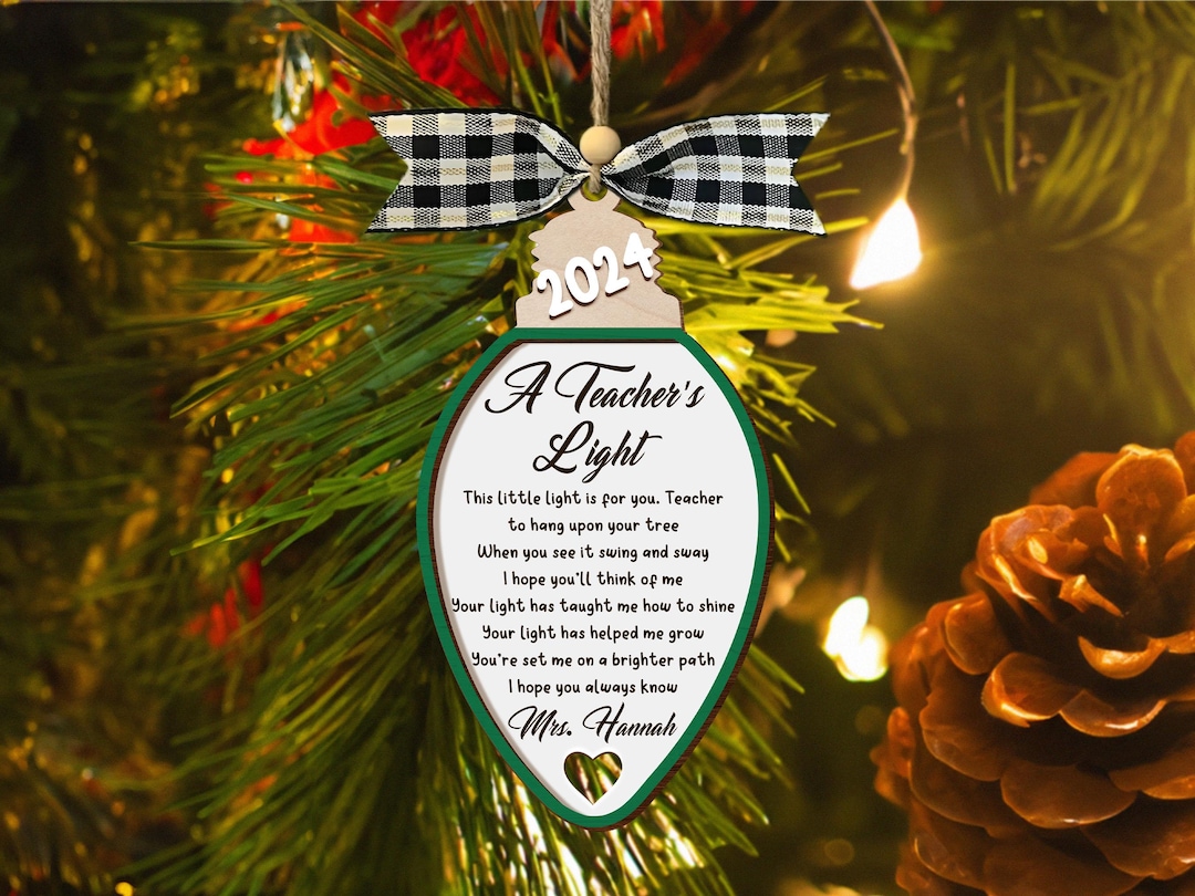 Christmas Teacher Ornament, Holiday Gift Ornament Handmade, Gift for ...