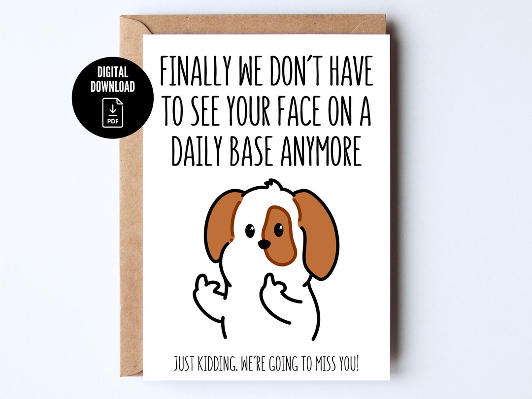 Funny, Sarcastic, Digital Farewell Card for Colleagues coworkers ...