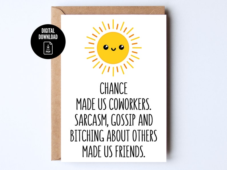 Funny, Sarcastic, Digital Farewell Card for Colleagues coworkers ...